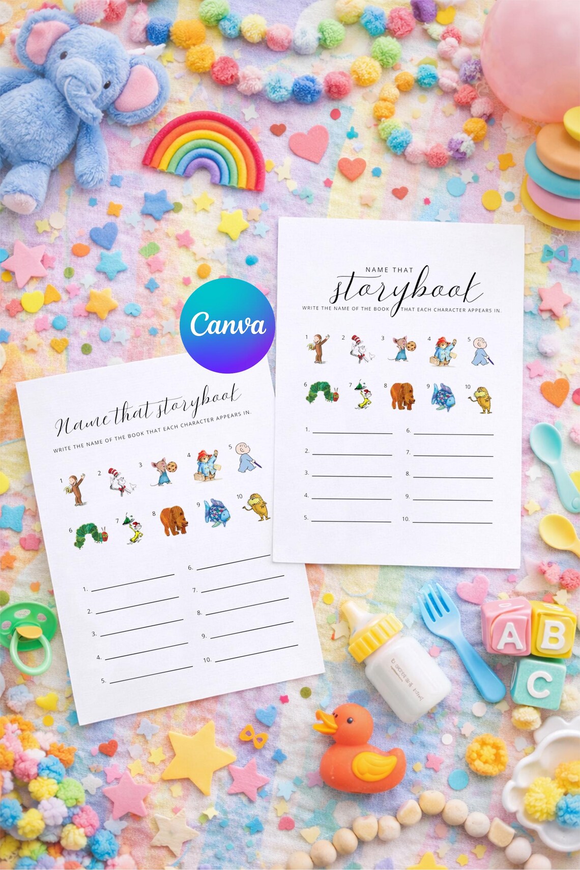 Name That Storybook Baby Shower Game - Story Book Titles Games ...