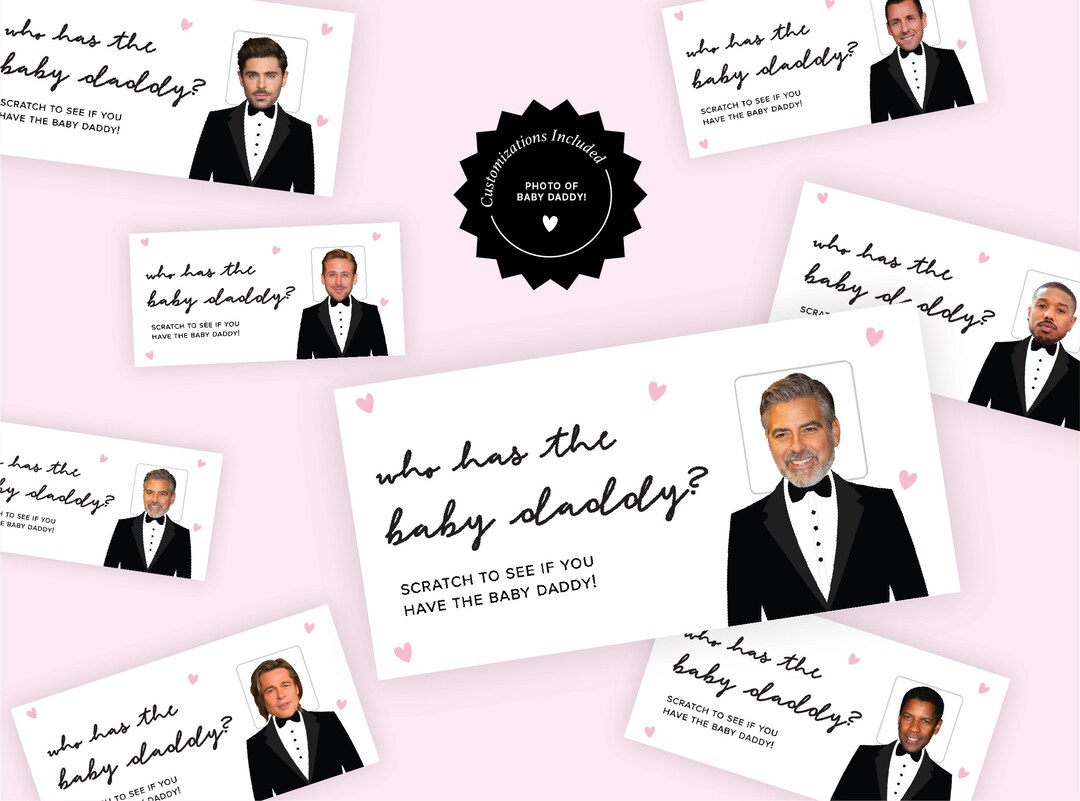 Who Has the Baby Daddy? Scratch off Celebrity Game - Baby Shower Game ...