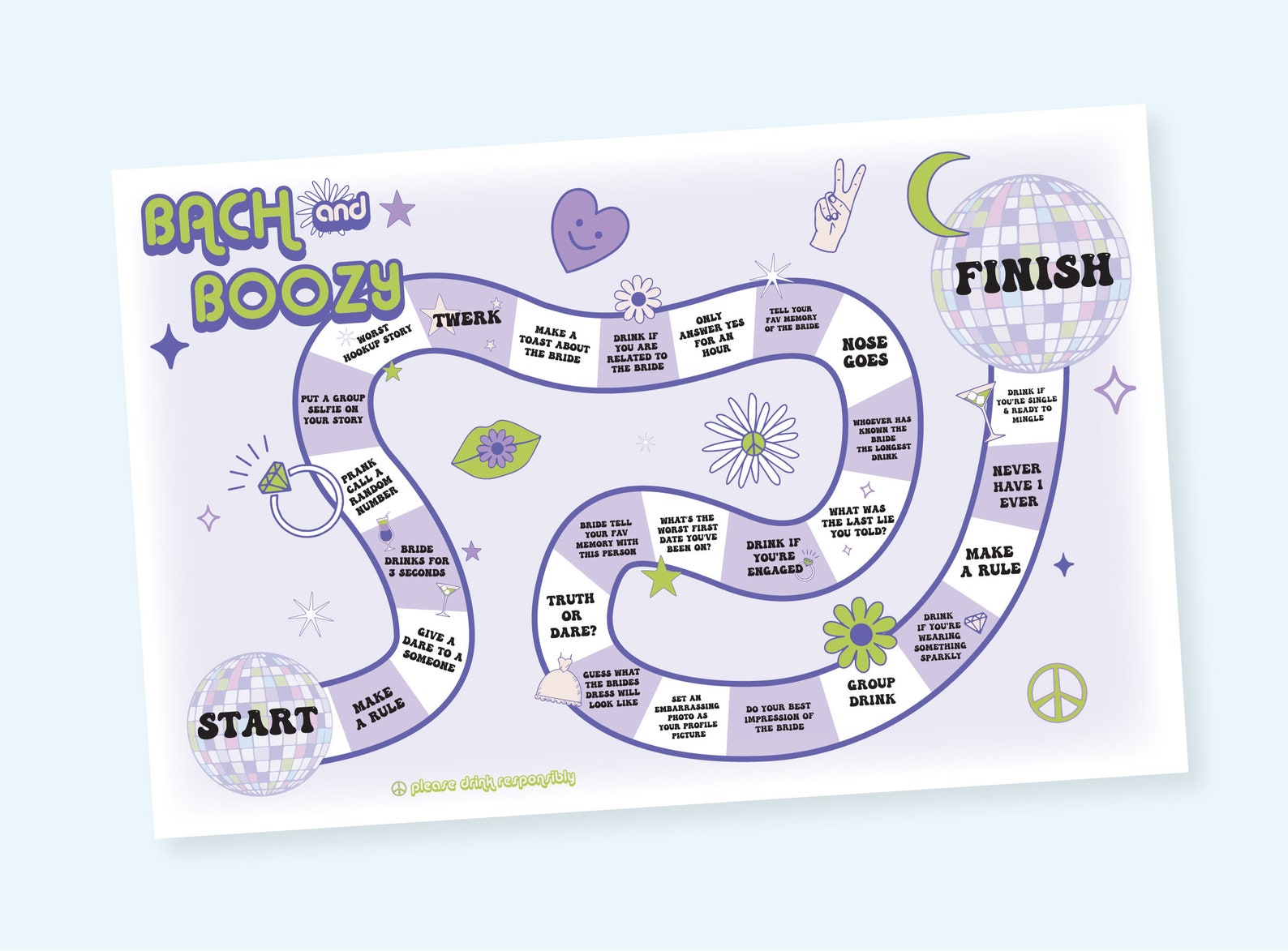 Bach & Boozy Bachelorette Board Game Bachelorette Game - Etsy