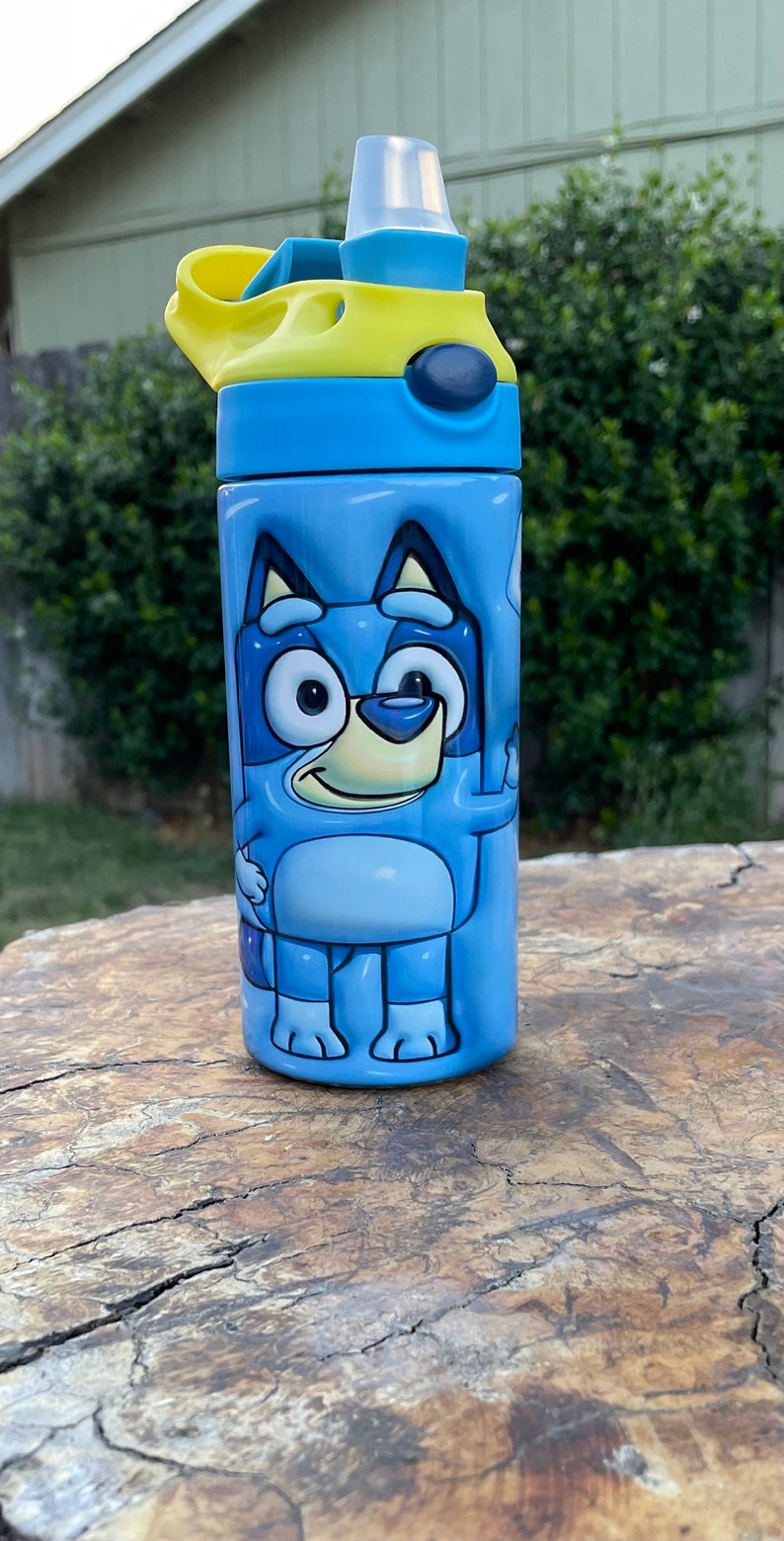 Bluey Inflated Kids Water Bottles. 12oz or 20oz Flip Top Lid - Etsy