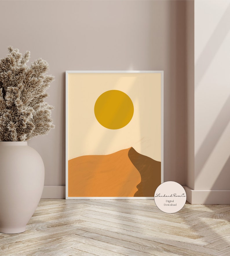 Desert Sun Wall Art DIGITAL Sunrise Art Printable Art Boho Landscape ...