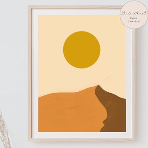 Desert Sun Wall Art DIGITAL Sunrise Art Printable Art Boho Landscape ...