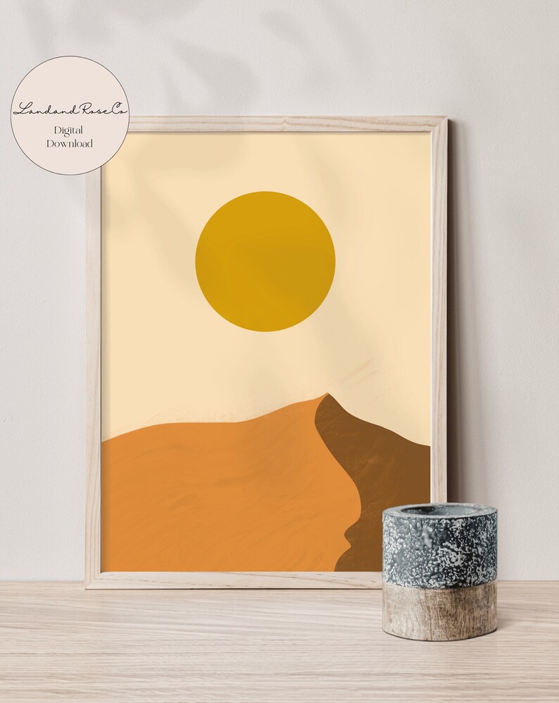 Desert Sun Wall Art DIGITAL Sunrise Art Printable Art Boho Landscape ...