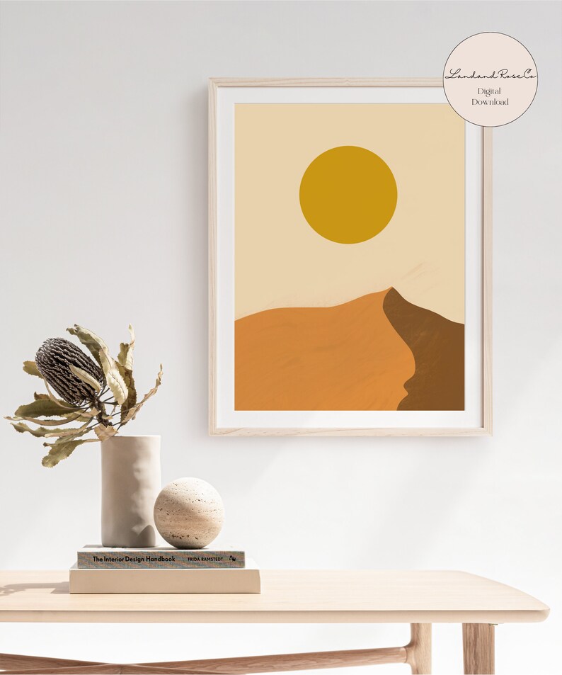 Desert Sun Wall Art DIGITAL Sunrise Art Printable Art Boho Landscape ...