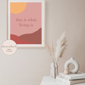 Boho Decor Minimalist Mountains Digital Art Print Landscape Mountains ...