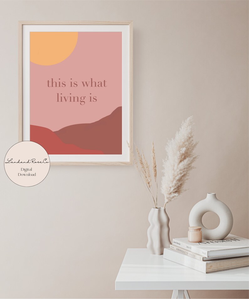 Boho Decor Minimalist Mountains Digital Art Print Landscape Mountains ...