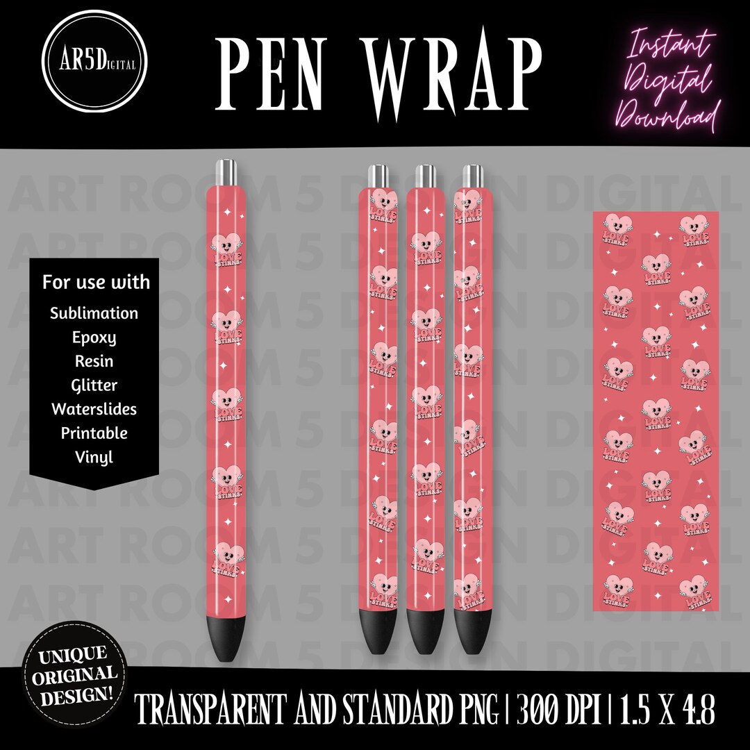 Love Stinks Pen Wrap, Love Stinks PNG, Sublimation Png, Waterslide Png ...