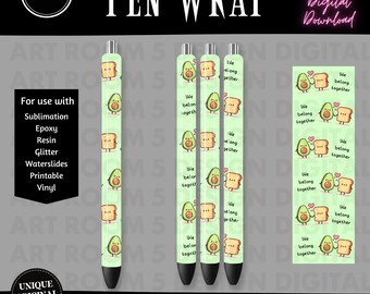 Sweet Kawaii Pen Wrap, PNG, Sublimation Png, Waterslide Png, Digital ...