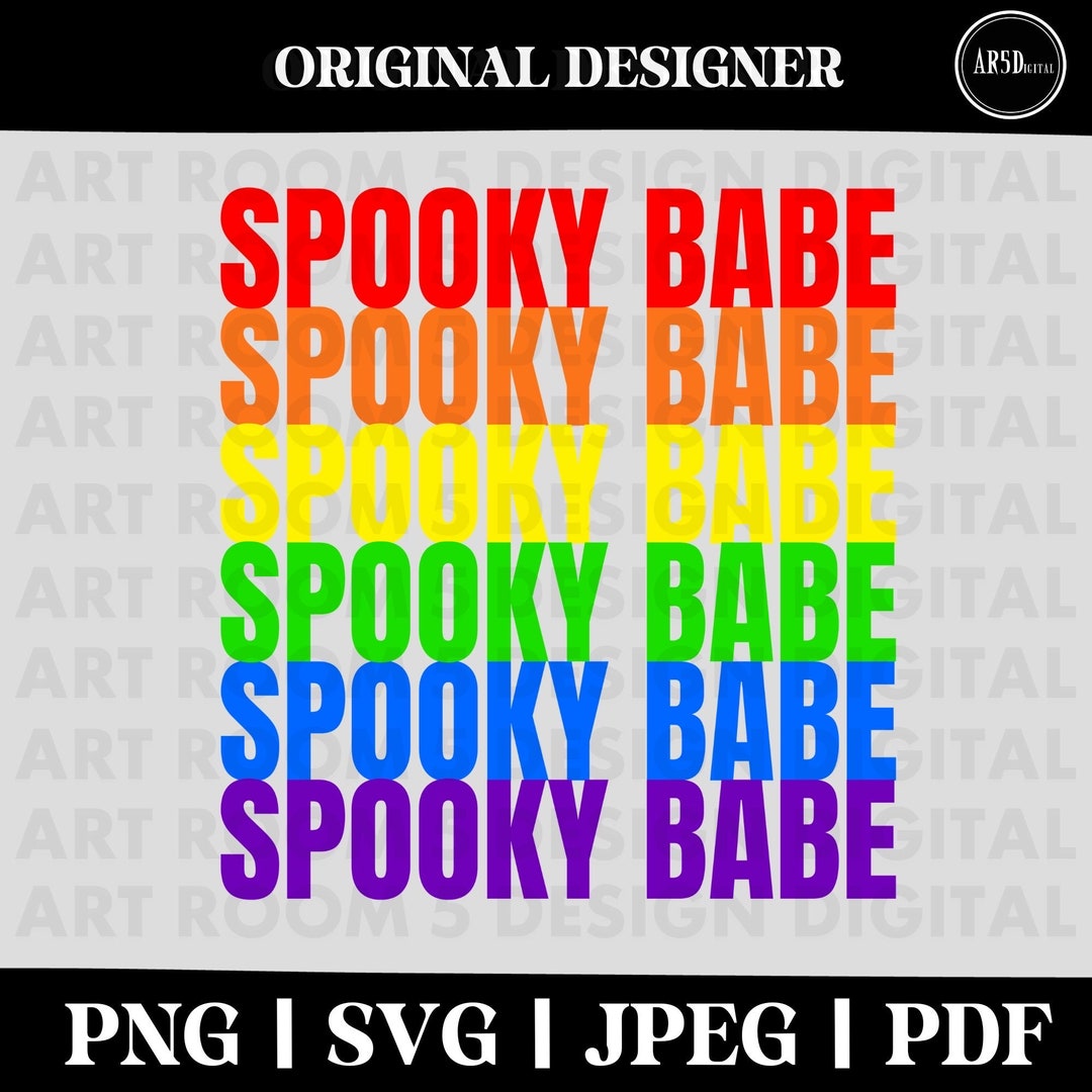 Rainbow Spooky Babe Design PNG Halloween PNG Halloween - Etsy