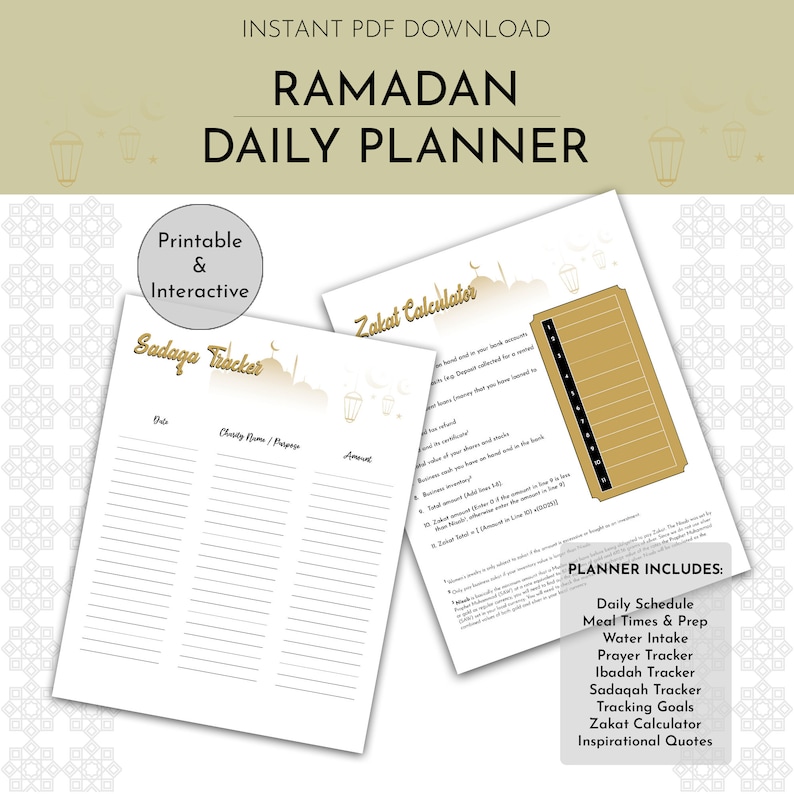 2023 Ramadan Daily Planner, Printable Ramadan Planner, Daily Salat ...
