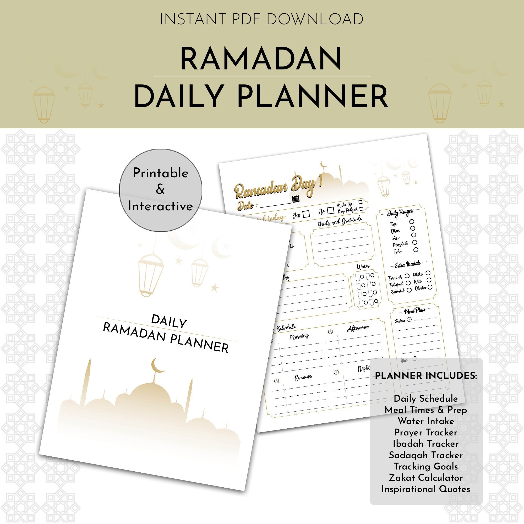 2023 Ramadan Daily Planner, Printable Ramadan Planner, Daily Salat ...