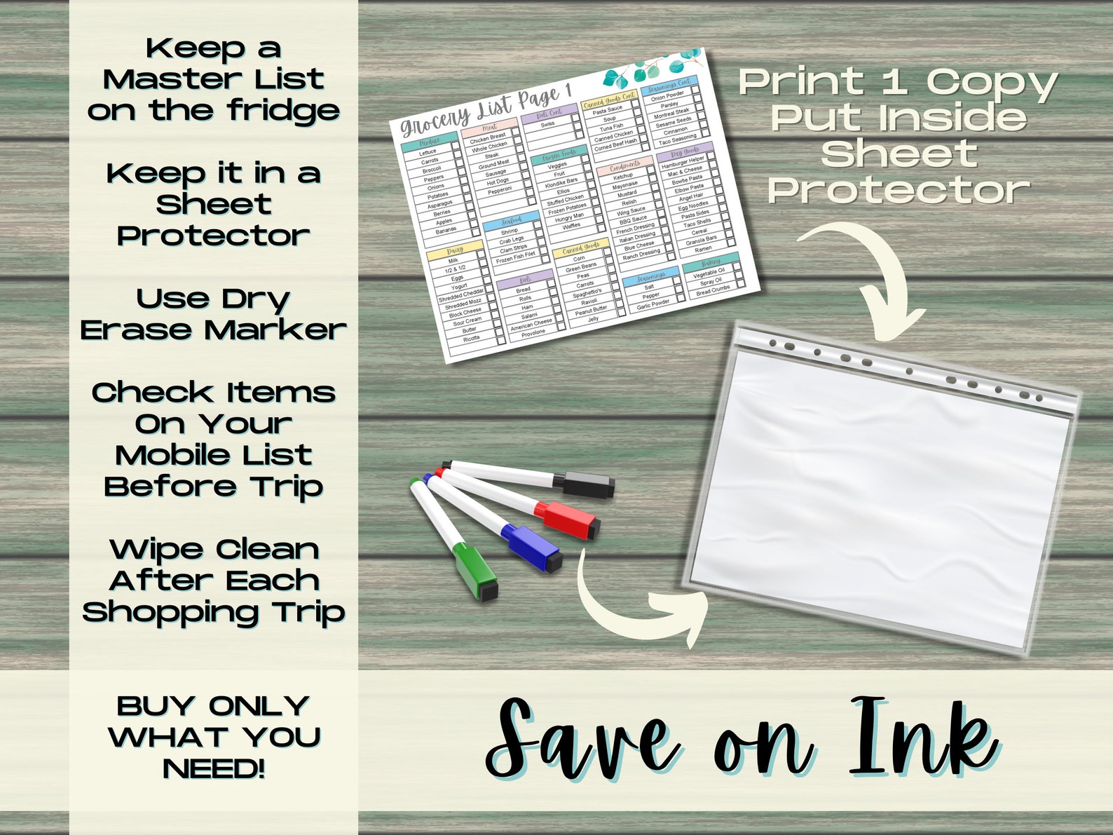Editable Grocery List, Digital Grocery List, Printable Grocery List ...