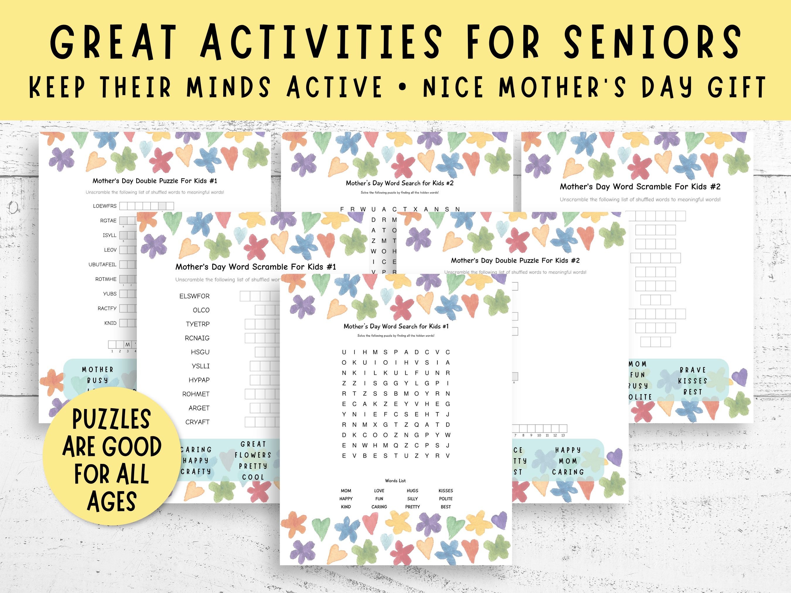 Mother's Day Kids Puzzles Activity Bundle, 9 Pgs, Word Searches, Word ...