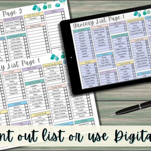 Editable Grocery List, Digital Grocery List, Printable Grocery List ...