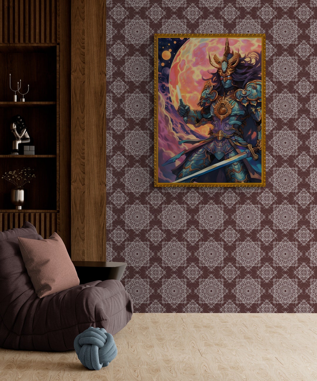 Divine Warriors: Celestial Samurai Fusion Art Print Cosmic - Etsy