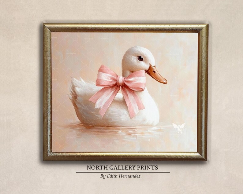Duck Printable Art, Blush Nursery Art, Girl Room Decor, Coquette ...
