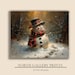 Christmas Snowman Printable Wall Art, Christmas Painting, Fine Art Wall ...