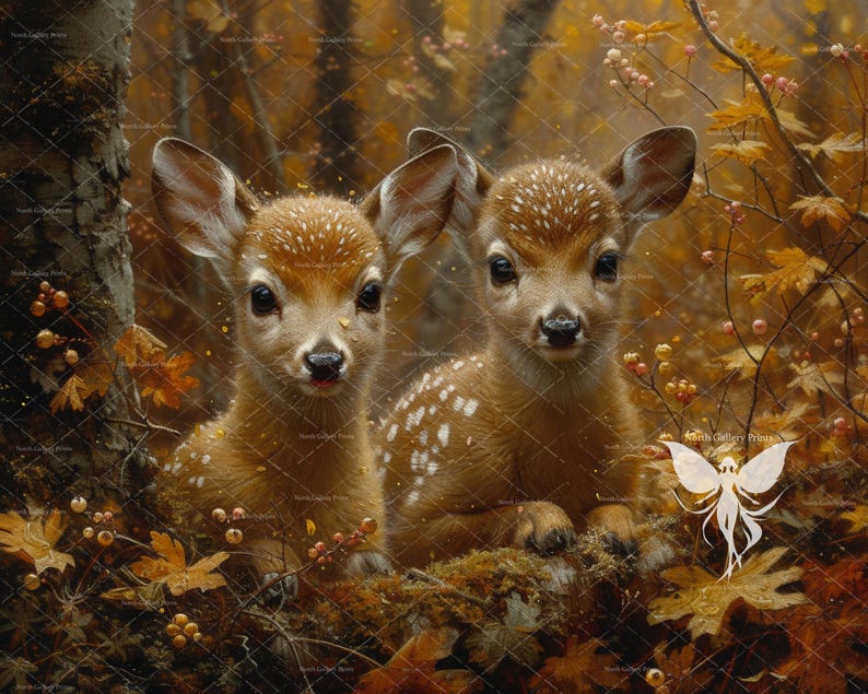 Fall Printable Art, Autumn Digital Prints, Deer Wall Decor, Autumn ...