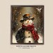 Christmas Snowman Printable Wall Art, Christmas Painting, Fine Art Wall ...