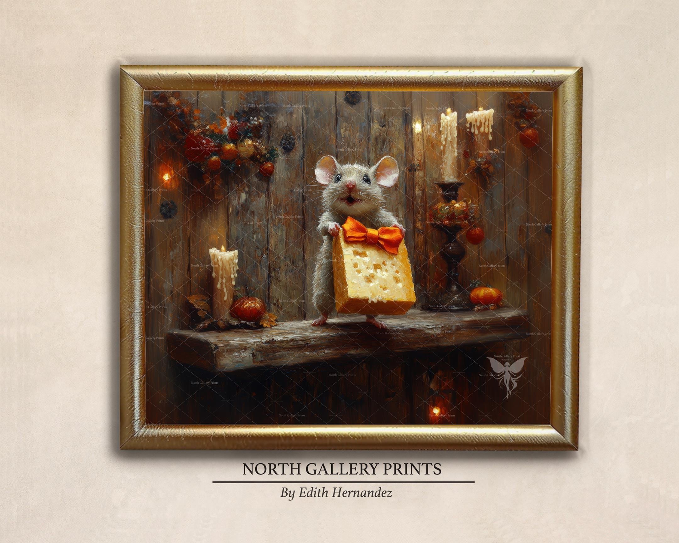 Fall Wall Art, Autumn Home Decor, Mouse Digital Prints, Printable ...