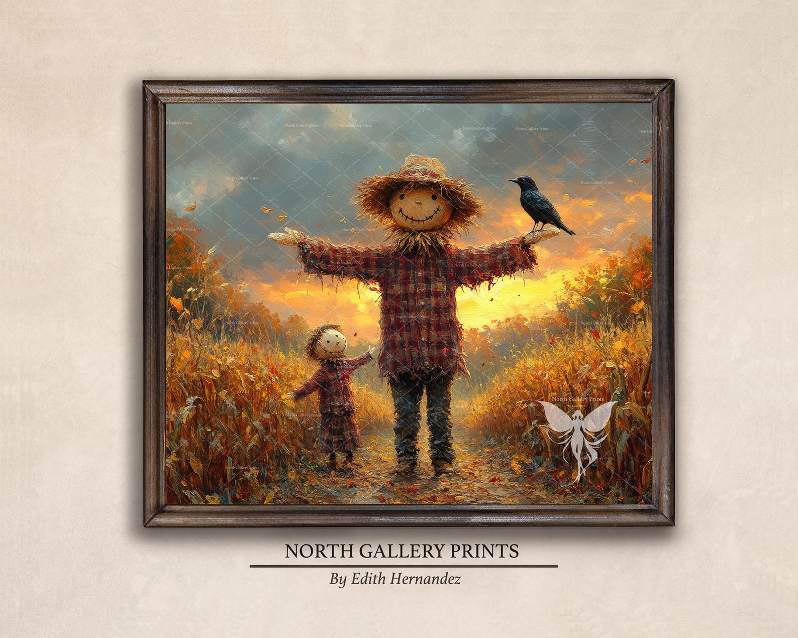 Fall Printable Wall Art, Family Scarecrow Print, Autumn Prints Digital ...