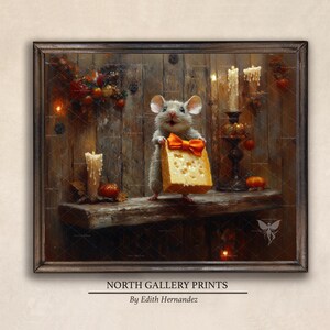 Fall Wall Art, Autumn Home Decor, Mouse Digital Prints, Printable ...