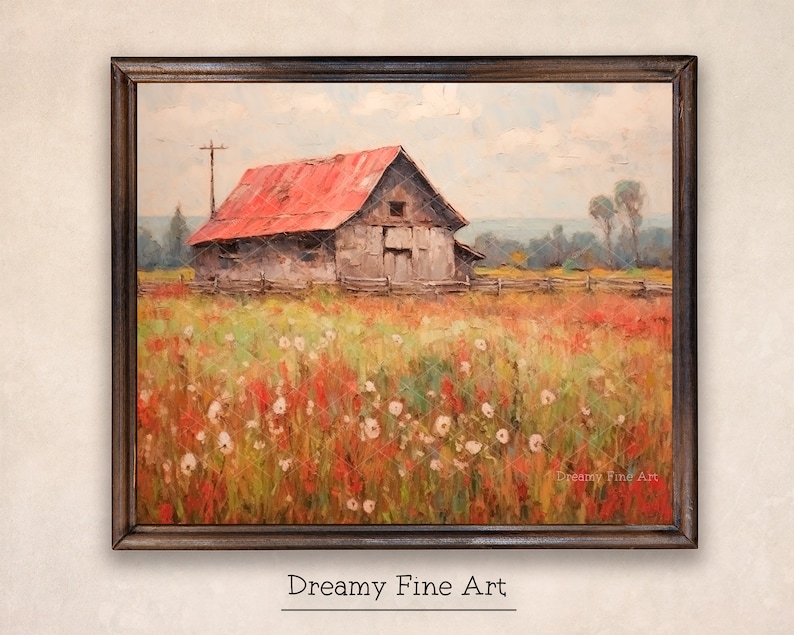 Textured Rustic Painting Wall Art Print Country Wall Art Fine Art ...