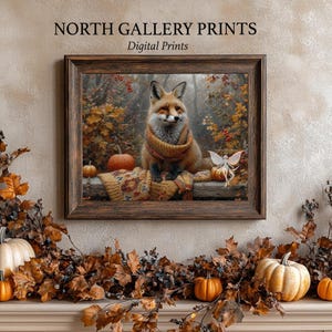 Autumn Digital Print, Fall Printable Wall Art, Fox Digital Download ...