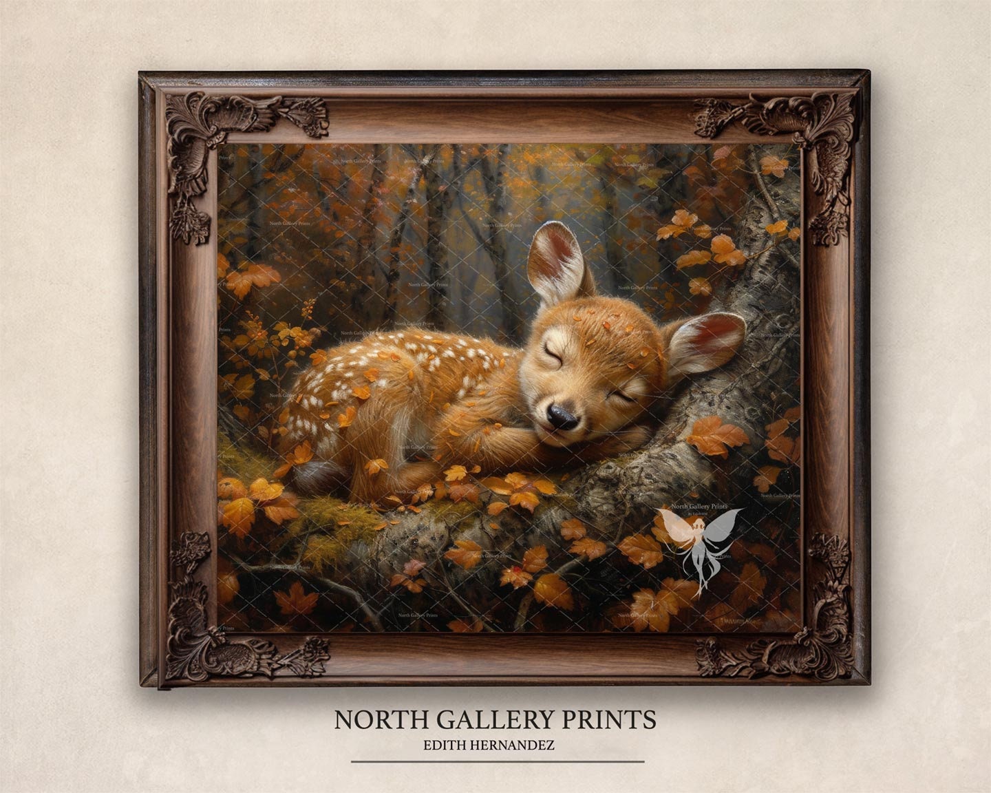 Deer Printable Art, Autumn Wall Decor, Autumn Forest Painting, Instant ...