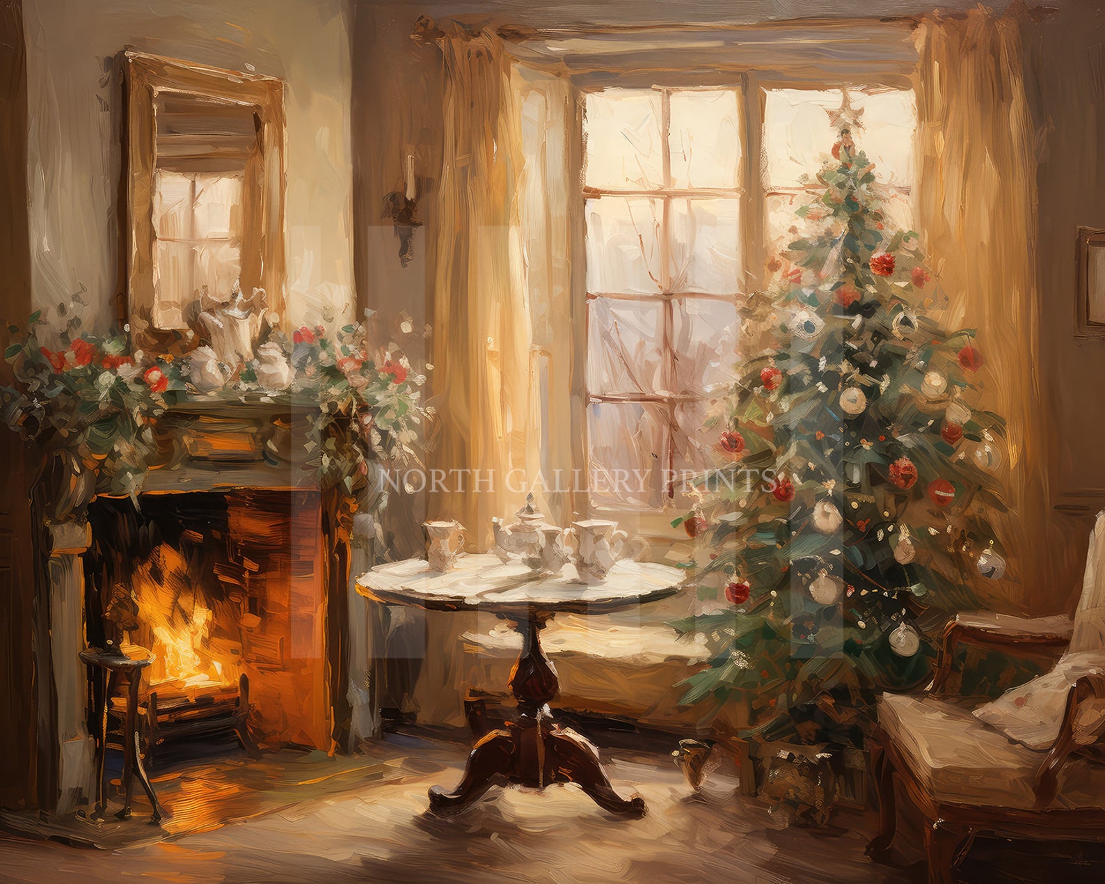 Christmas Tree Painting, Christmas Wall Art Prints, Digital Download ...