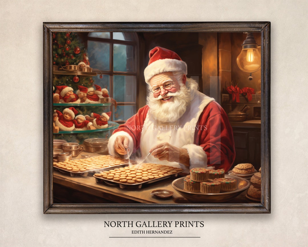Santa Wall Decor Christmas Wall Prints, Printable Rustic Vintage ...