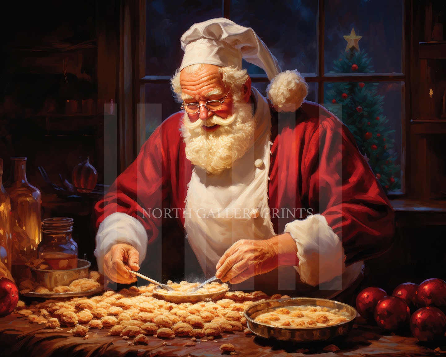 Printable Christmas Santa Claus Wall Art, Vintage Xmas Prints Neutral ...