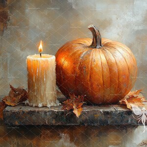 Printable Fall Wall Art, Autumn Still Life Painting, Autumn Vintage ...