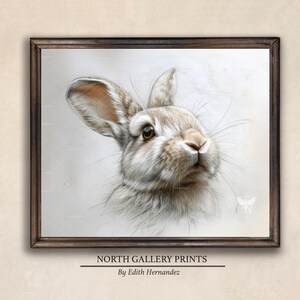 Easter Rabbit Sketch Print, Bunny Sketches Prints, Rustic Fine Art ...
