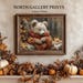 Fall Printable Art, Autumn Wall Decor, Printable Bear on Autumn Forest ...