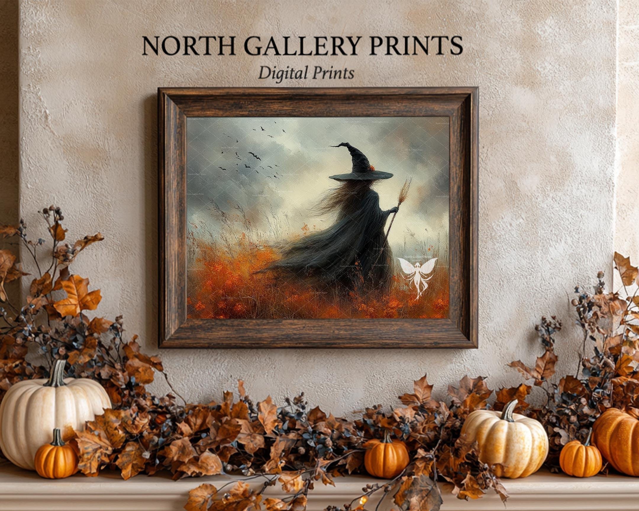Halloween Witch Wall Art, Halloween Rustic Decor, Enchanted Forest ...