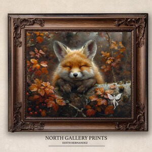 Autumn Printable Art, Fall Wall Decor, Printable Fox on Autumn Forest ...