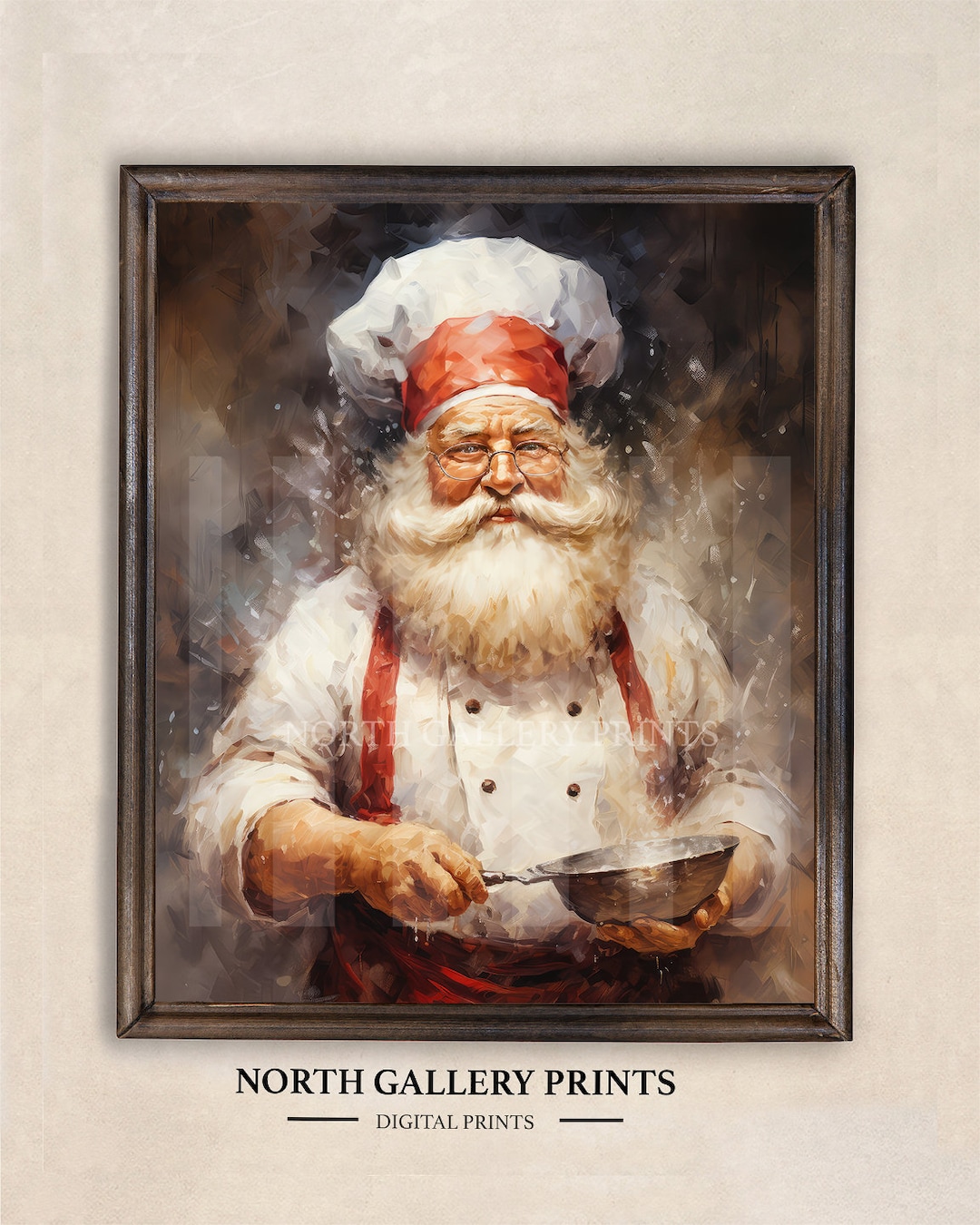 Printable Christmas Santa Claus Wall Art, Vintage Xmas Prints, Neutral ...