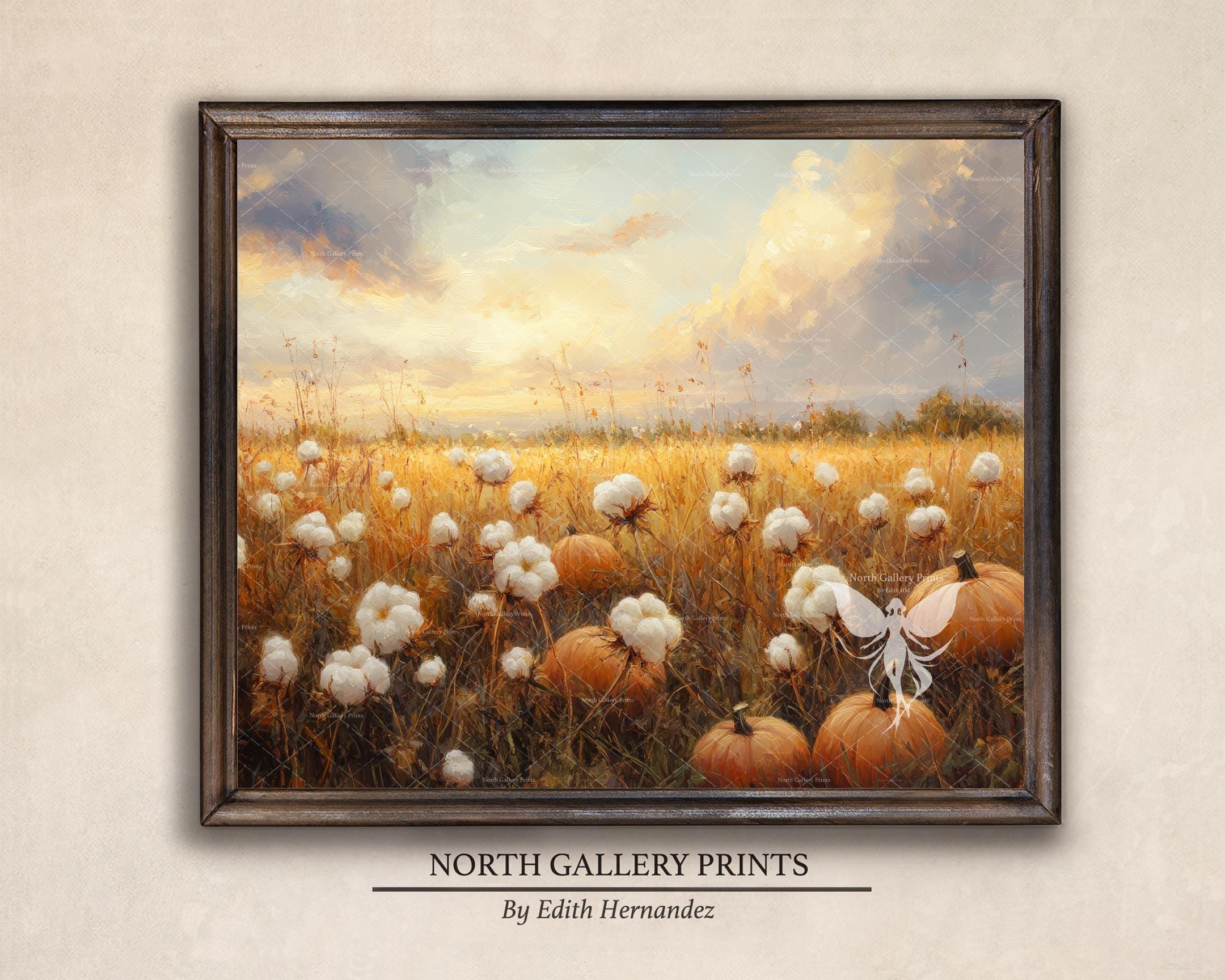 Printable Fall Painting, Autumn Harvest Farm, Fall Pumpkin Field ...
