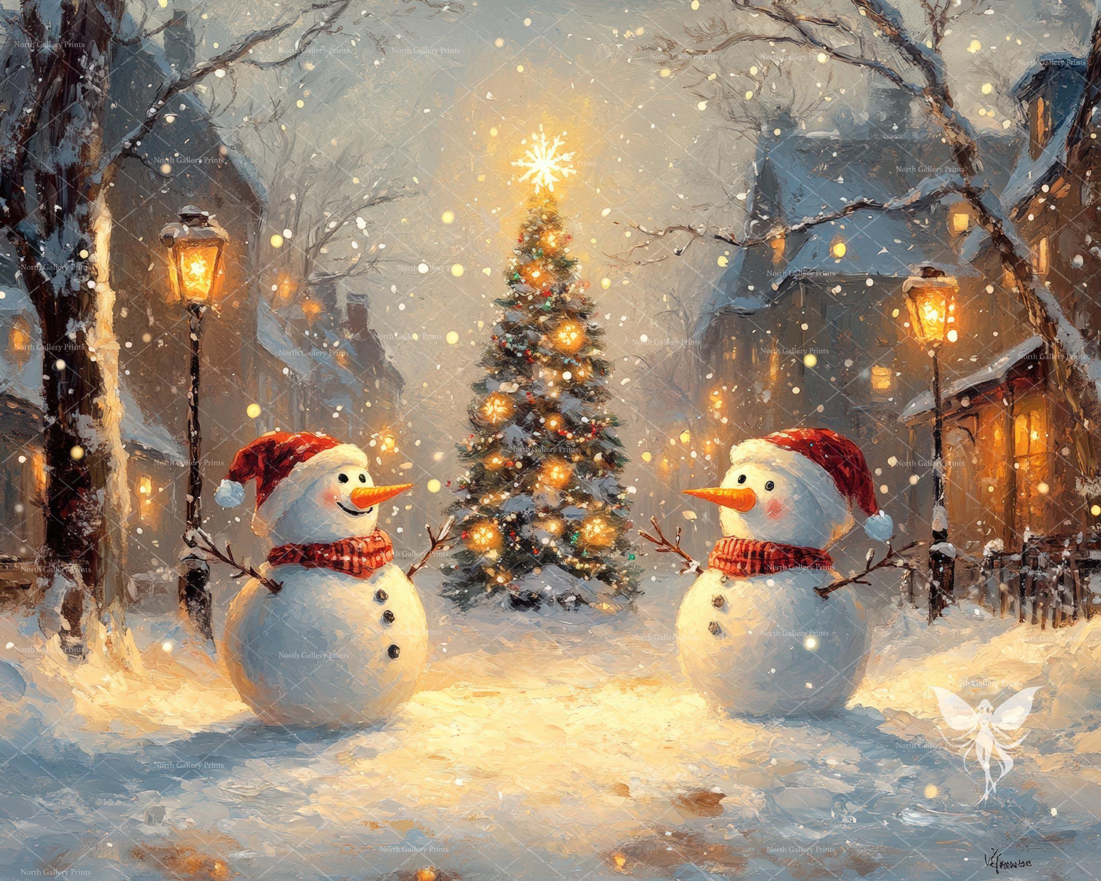 Christmas Snowman Printable Wall Art, Festive Holiday Decor, Christmas ...