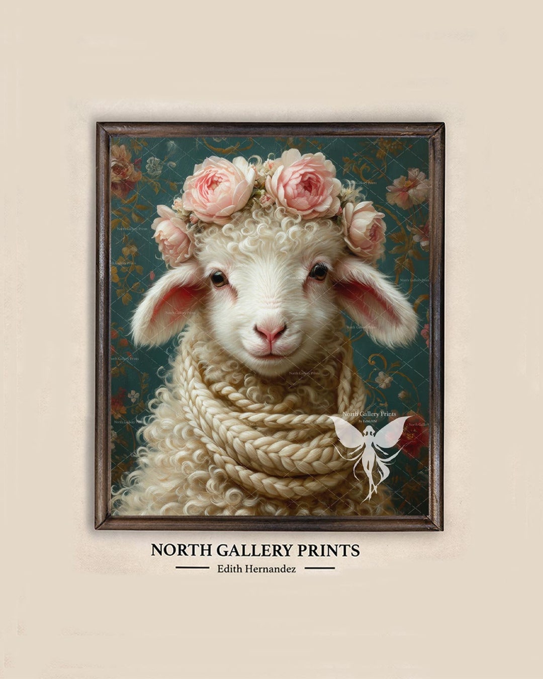 Spring Printable Floral Lamb Wall Art, Easter Baby Lamb Prints for Home ...