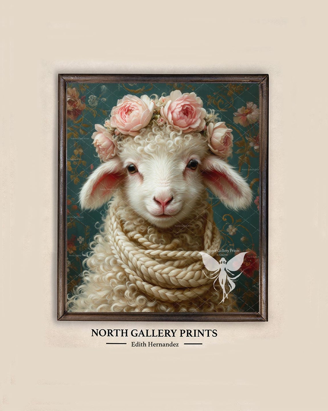 Spring Printable Floral Lamb Wall Art, Easter Baby Lamb Prints for Home ...