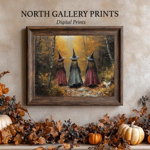 Halloween Printable Witch, Halloween Wall Art, Fall Prints, Enchanted ...