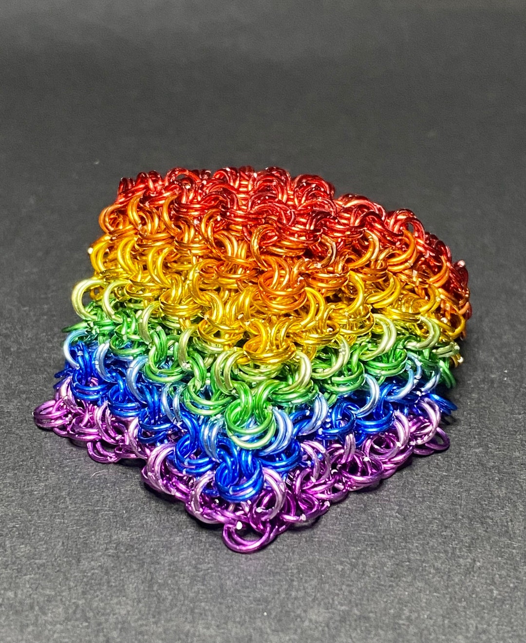 Rainbow Chainmail Jelly Fidget Cube 6x6x6 Chain Mail Chainmaille Craft ...