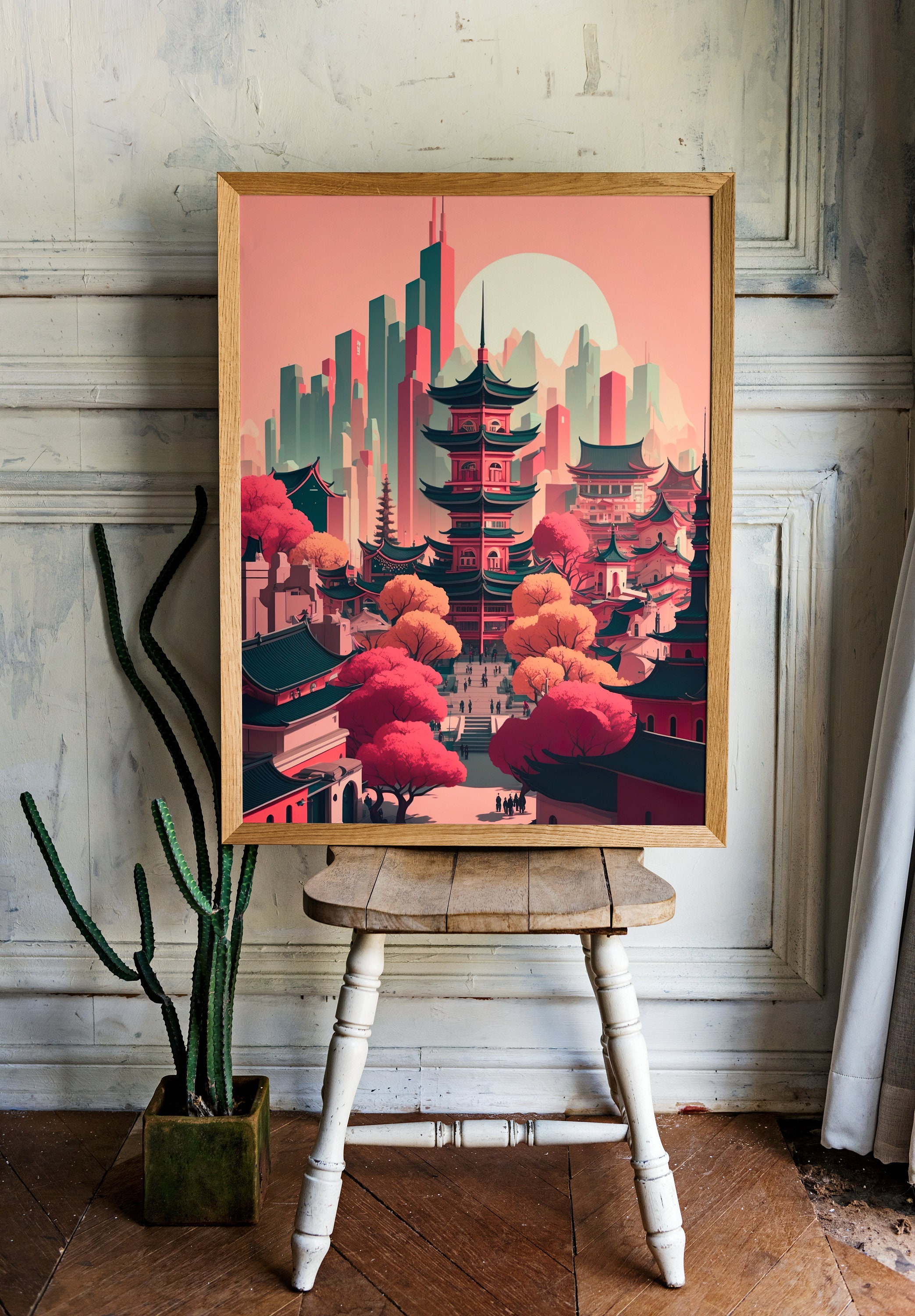 Beijing Poster Art China Travel Poster Printable Forbidden - Etsy