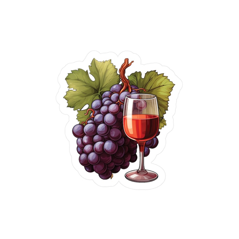 Grape Delight Sticker: Cheers to Wine and Nature's Beauty - Etsy