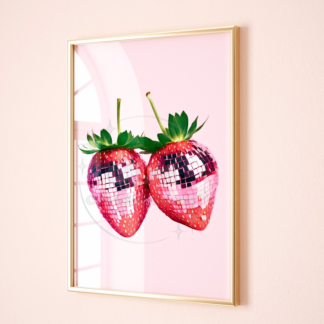 Disco Ball Strawberries Posters - Etsy