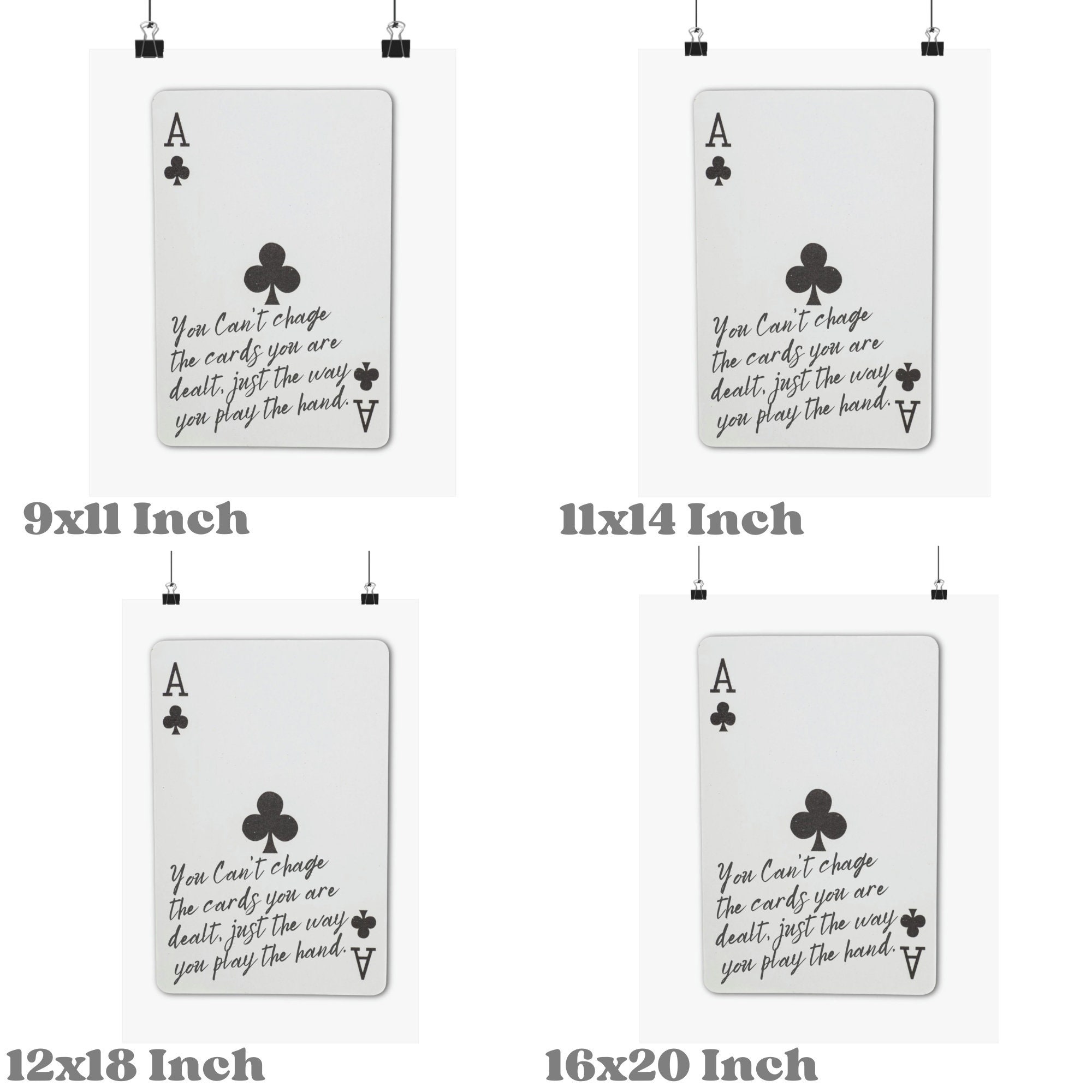 Preppy Playing Card Print, We Can't Change the Cards We Are Dealt Just ...