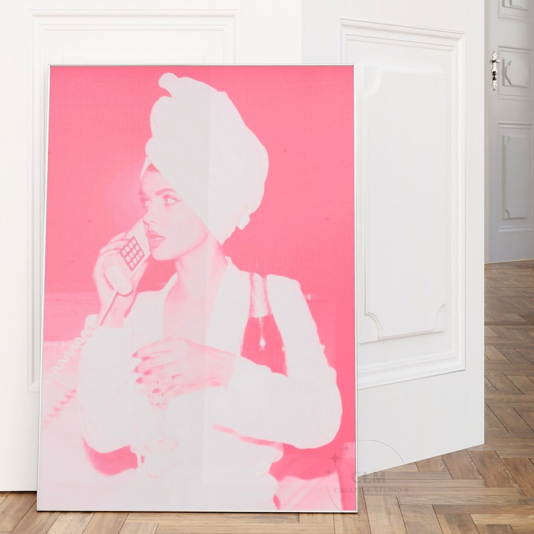Pink Preppy Girl Print in Pink, College Apartment Poster, Preppy Retro ...