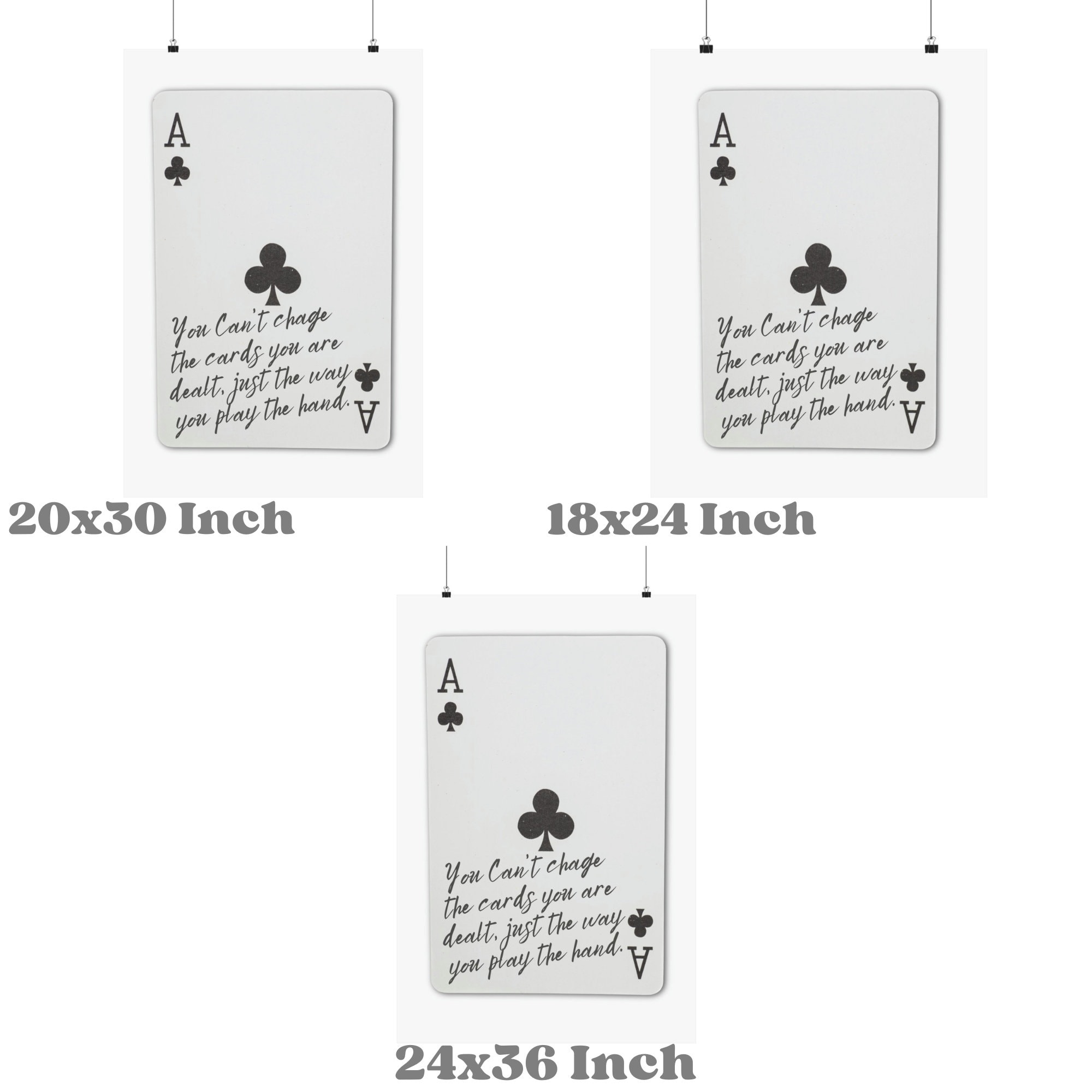 Preppy Playing Card Print, We Can't Change the Cards We Are Dealt Just ...